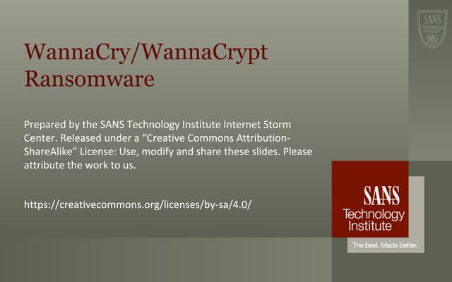 WannaCry ransomware attack | PPTX