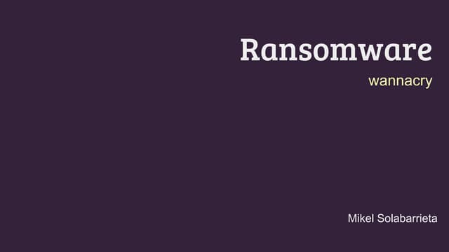Ransomware Wannacry Pdf Information And Network Security Computing
