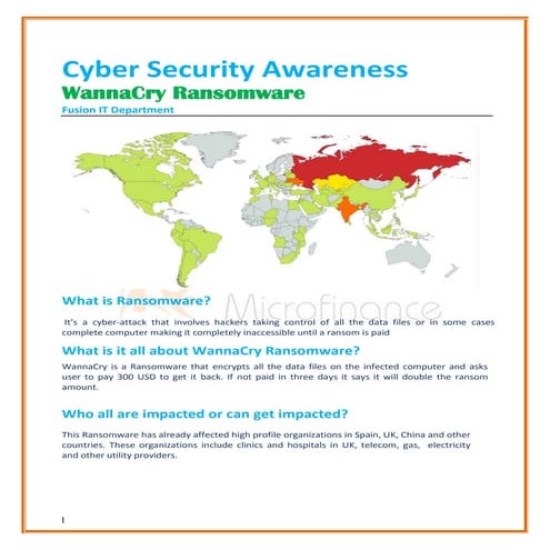 Wanna cry ransomware cyber security awareness | PDF