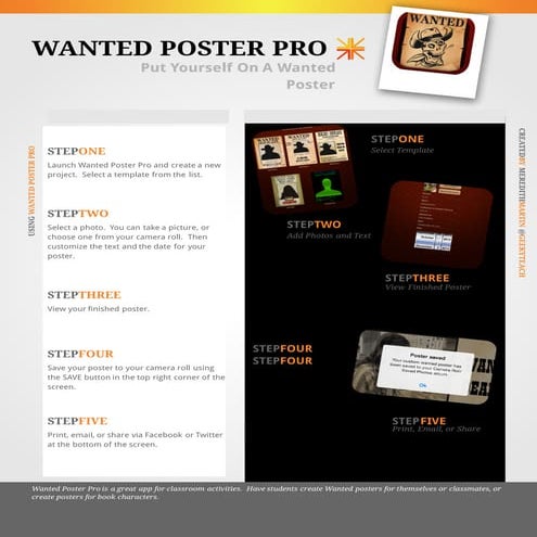Wanted Poster Pro App Tutorial | PDF