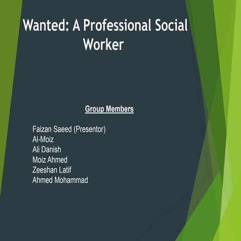 Case Study: Wanted professional social workers Garry dessler Ch-9 | PPTX