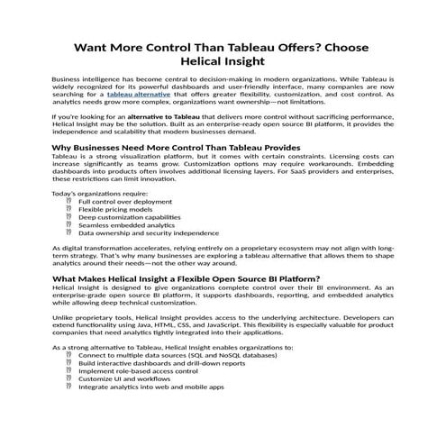 Want More Control Than Tableau Offers Choose Helical Insight.pptx