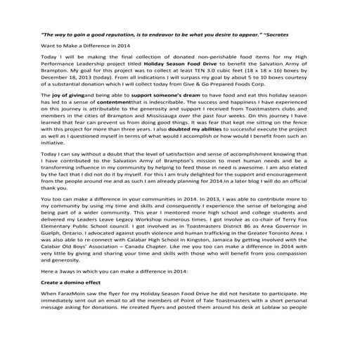 Want to Make a Difference in 2014 | DOCX