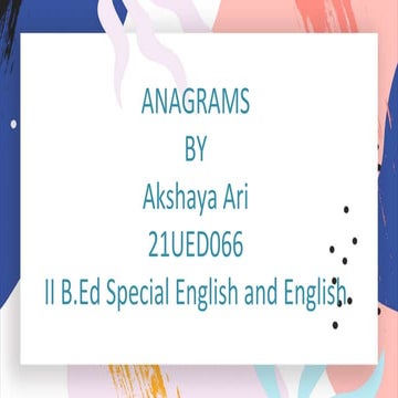 Anagrams | PPTX