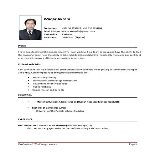 WAQAR AKRAM CV | DOCX