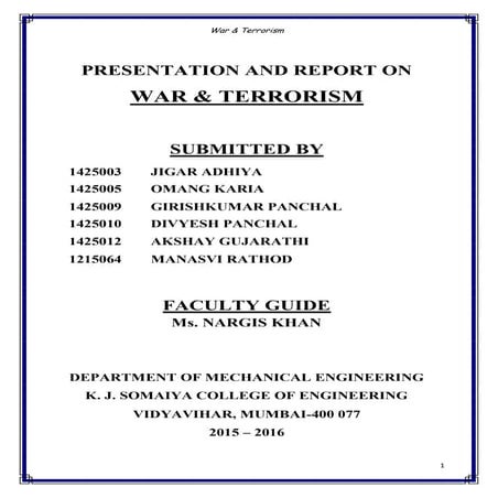 War and Terrorism | PDF