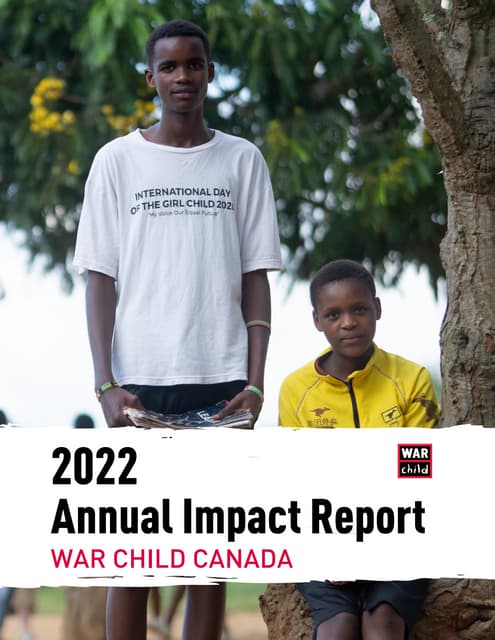 War Child Canada 2020 Annual Report | PDF