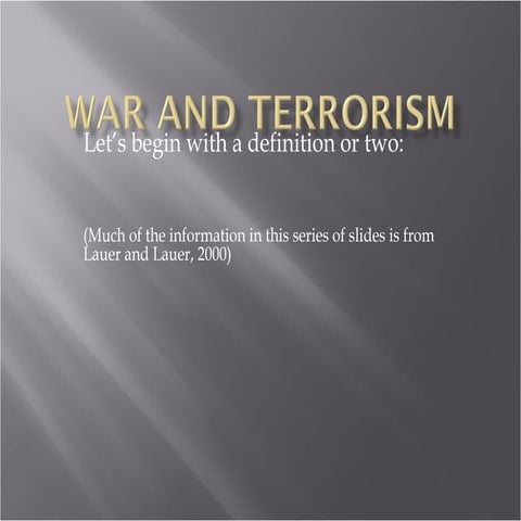 War and terrorism | PPT