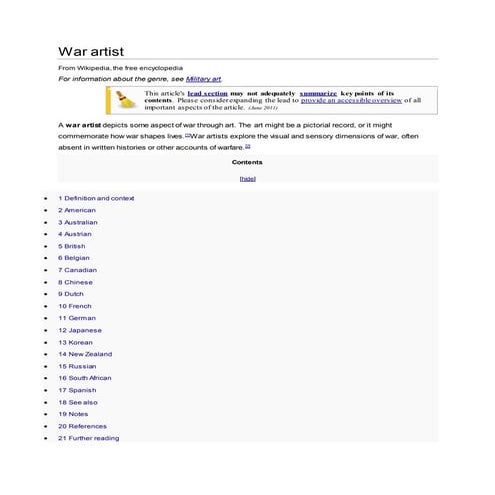War artist | DOCX