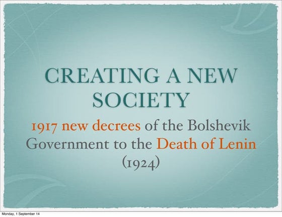 War Communism in Russia (Lenin's Recovery Plan) | PPTX