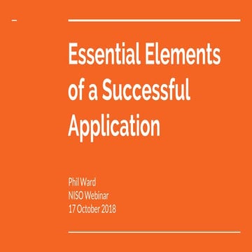 Ward Essential Elements of a Successful Application | PPT