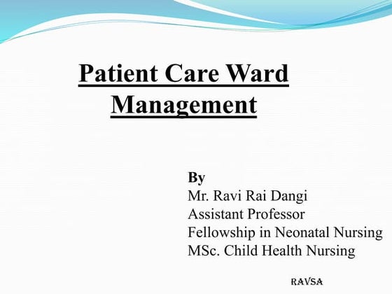 Ward management for nurses | PPT