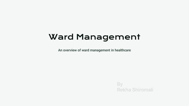 Ward Management | PPT
