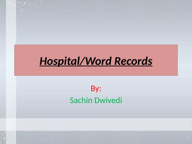 Types of records and common record keeping forms & computerized ...