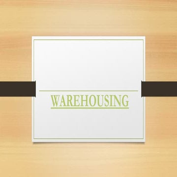 Introduction to Warehouse Concepts and Decisions | PPTX