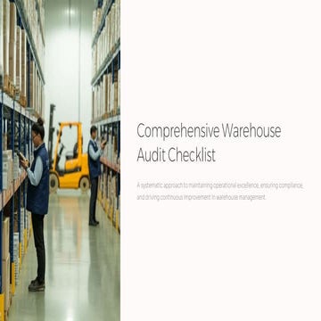 Warehouse Audit checklist with eAuditor Audits & Inspections | PDF