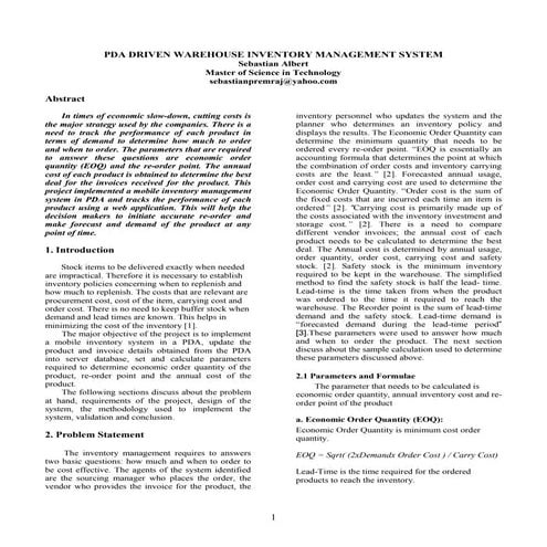 Warehouse Inventory System Pdf