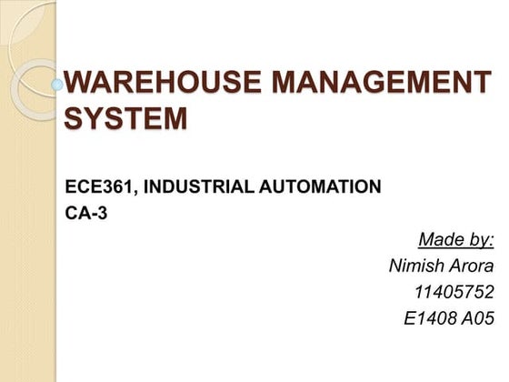 Warehouse Management System | PPT | Logistics | Business