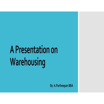 Warehouse and storage | PPTX