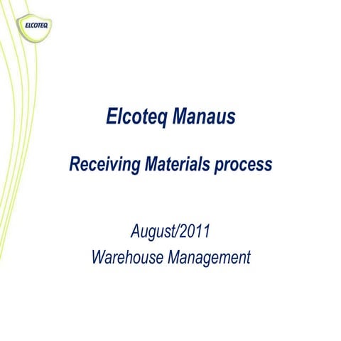 Warehouse process time reduction project | PPTX