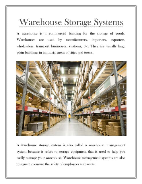 Warehouse design and layouts with case study and examples | PPT