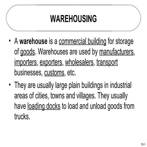 Warehousing | PPT