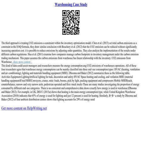 Warehousing Case Study | PDF