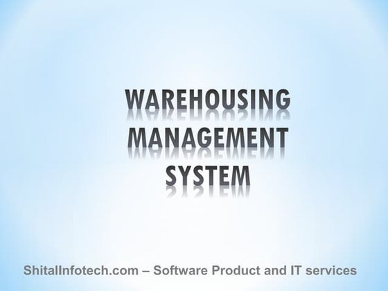 Warehusing operation in non governmental organization | PPT