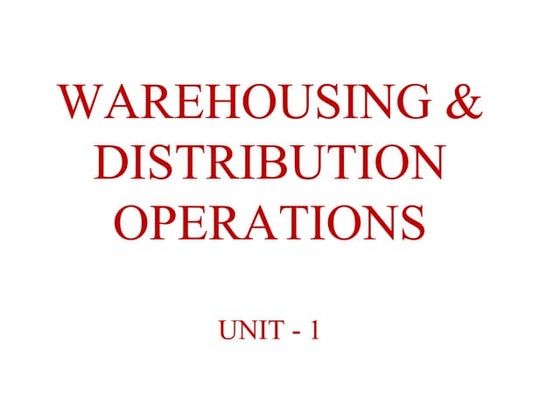 Warehouse design and layouts with case study and examples | PPTX