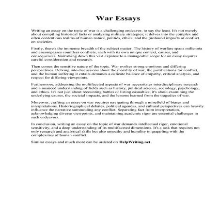 War Essays.pdf | War and Conflicts