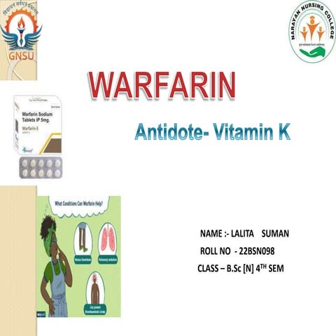 Warfarin Drug Presentation Powerpoint Presentations Pptx