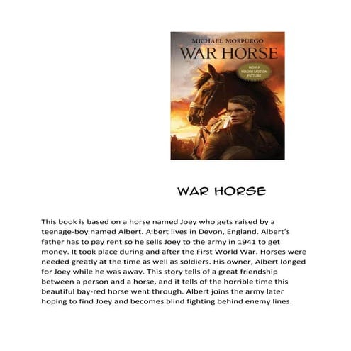 War horse | DOCX | Death, Injury, or Military Conflict | Sensitive Topics