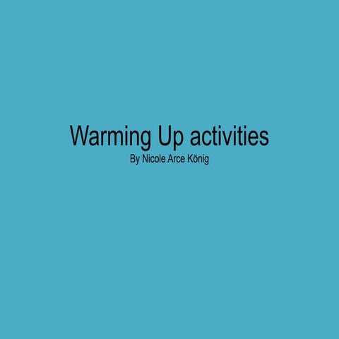 Warming up activities | PPTX