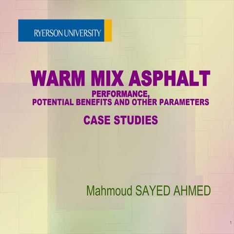 Warm Mix Asphalt | PPTX