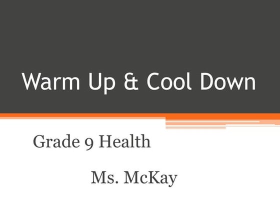 Warm up and cool down | PPTX