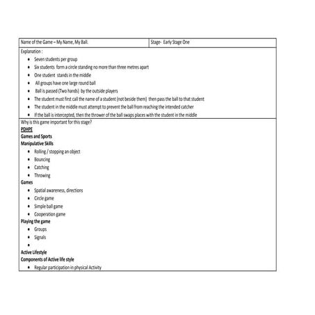 David Dawson Warm up games | DOCX