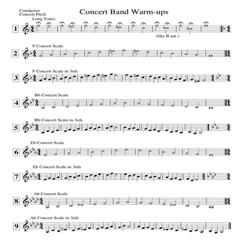 Warm ups score__parts | PDF