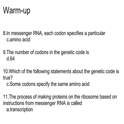 Warm up week_3_part_2 | PPT | Genetics | Science