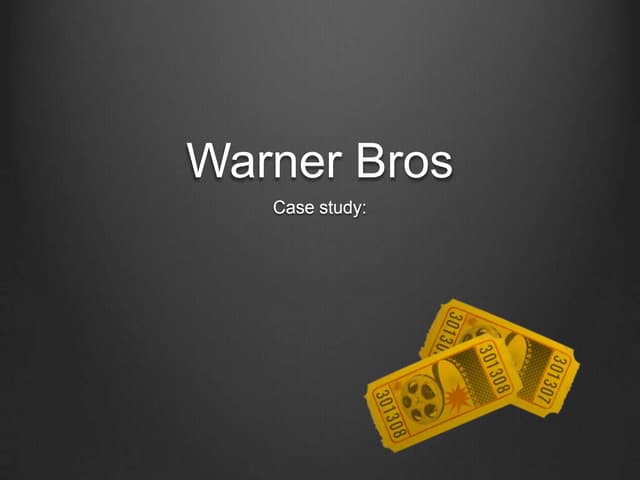 Warner bros presentation | PPTX | Video Production | Content Production