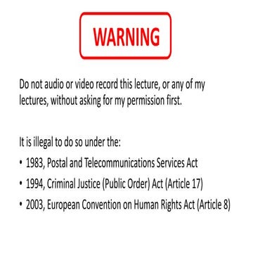 Warning Against Recording (without permission) | PPTX