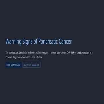 Early Detection and Warning Signs of Pancreatic Cancer for Better ...