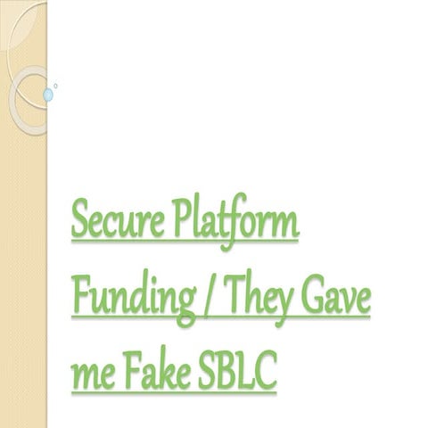 Warning Reports Against Secure Platform Funding (SPF) | PPTX
