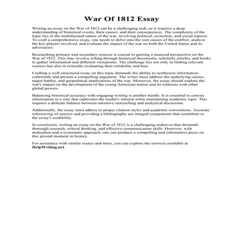 War Of 1812 Essay | PDF