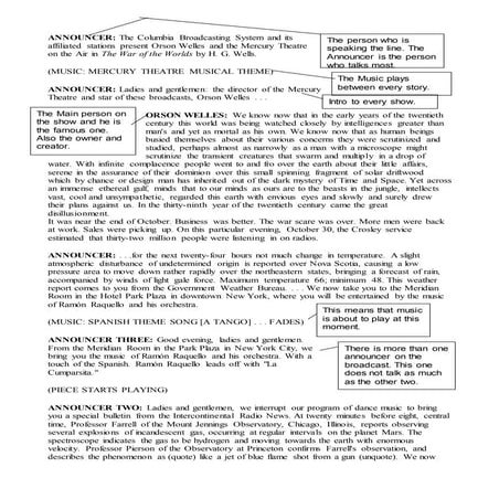 War of the worlds script | PDF