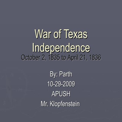 War On Texas Independence | PPT