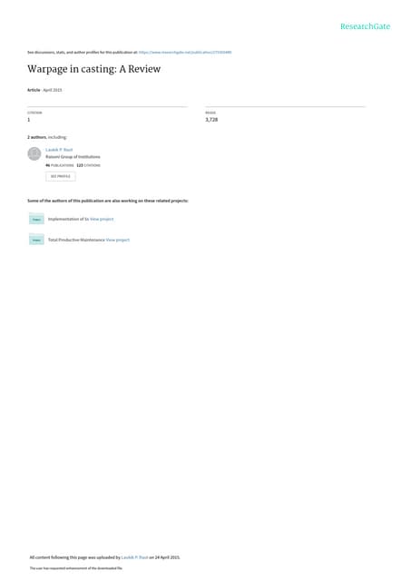 Casting project report | PDF