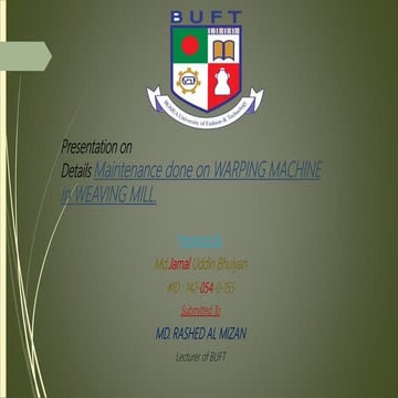 Warping machine in weaving mill. | PPTX