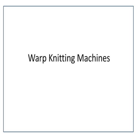 Warp knitting design | PDF