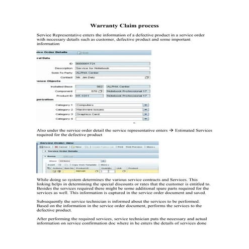 Warranty claim process | DOC