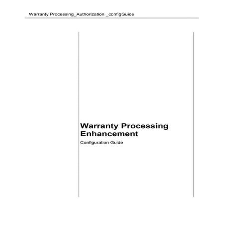 Warranty processing authorization config_guide | DOC